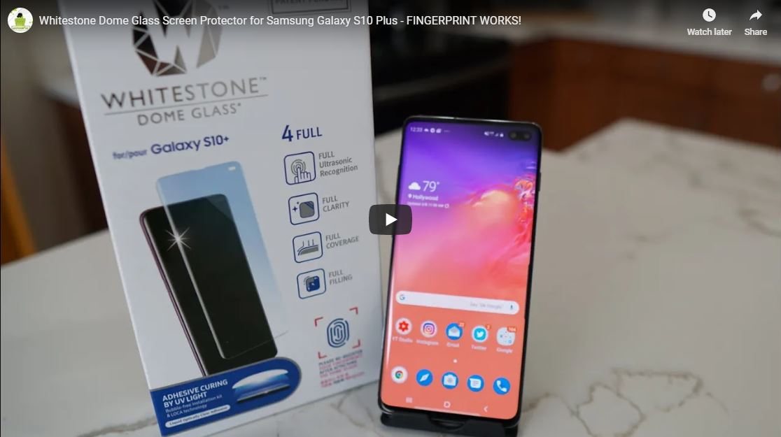 Whitestone Dome Glass Screen Protector for Samsung Galaxy S10 Plus – F ...