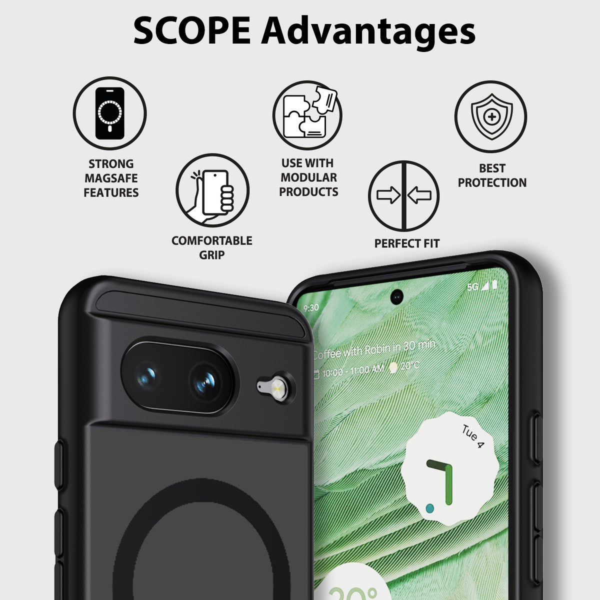 [Whitestone] Scope Case for Google Pixel 8 (2023), Flexible Silicone B ...