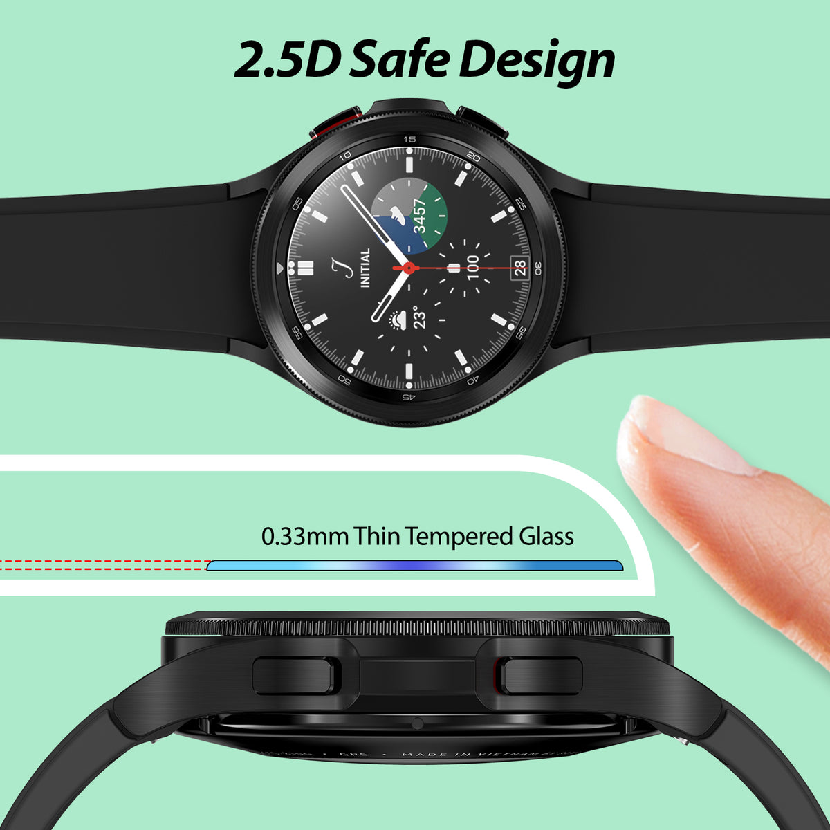 [EZ] Whitestone Galaxy Watch 4 Classic (42mm) Premium Tempered Glass S ...